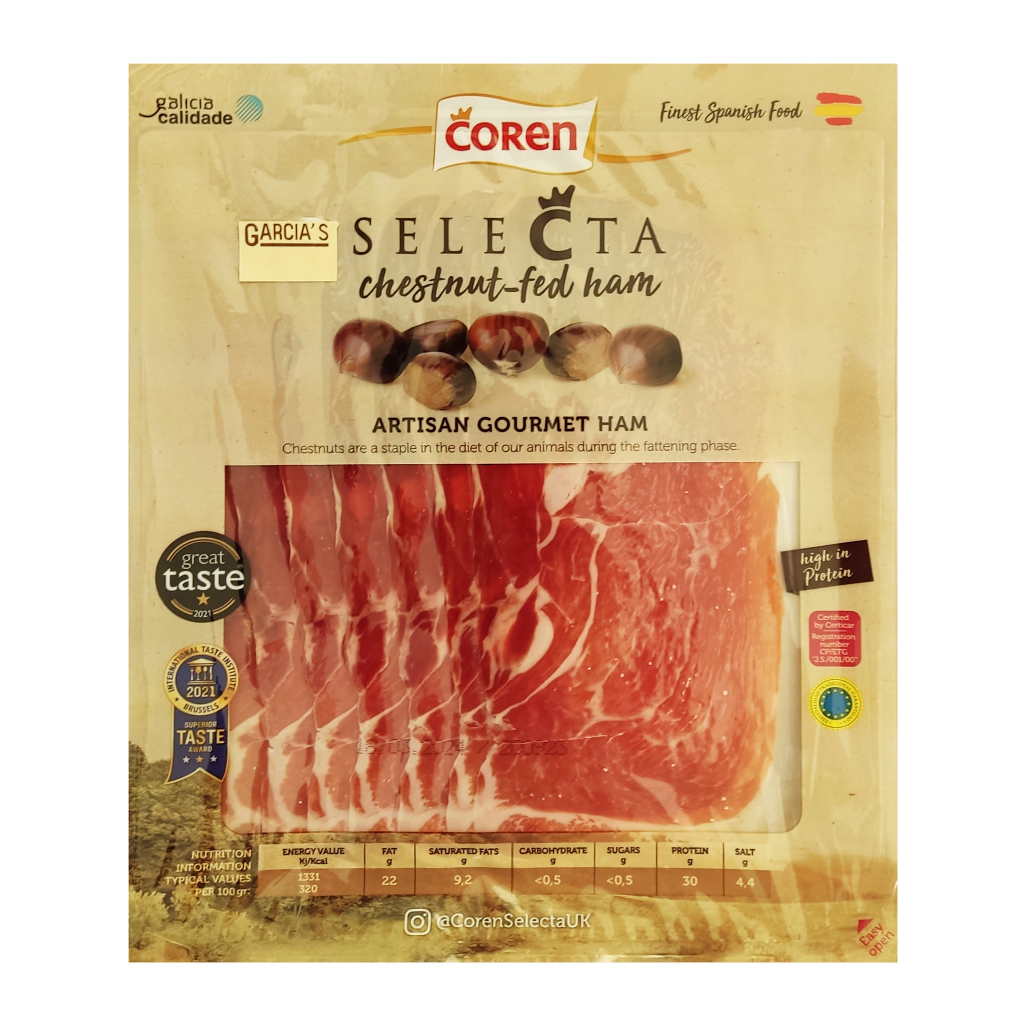 Coren - Artisan Gourmet Ham - Chestnut Fed - 100g – R Garcia And Sons - Established 1957